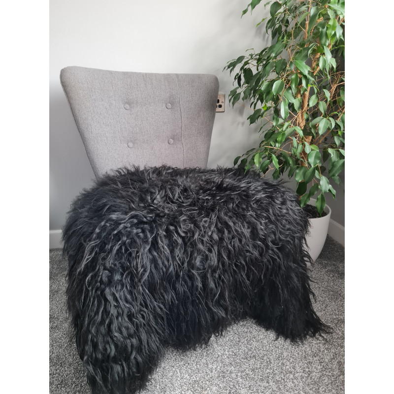 Black Curly (Not Dyed) Icelandic Rugs